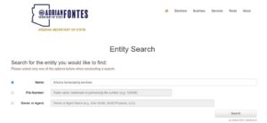 Arizona Business Entity Search and Choosing your LLC name