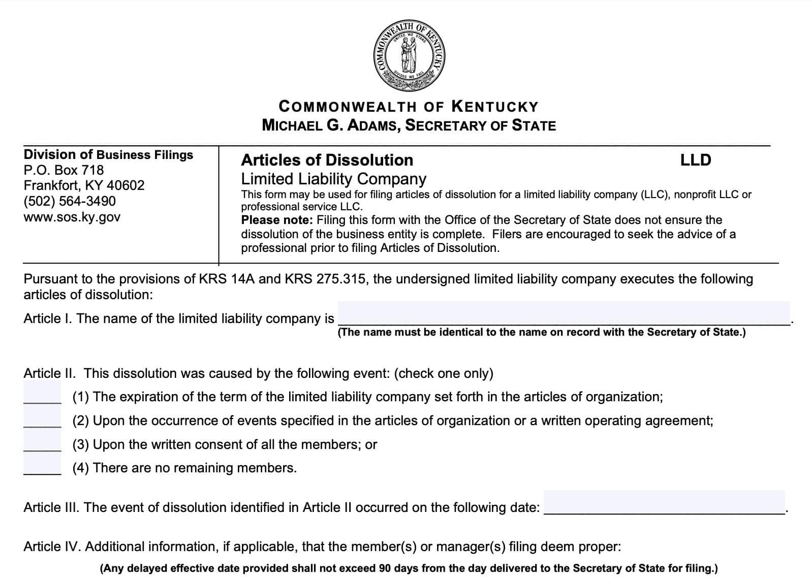 How to Dissolve an LLC in Kentucky | Your Complete Guide