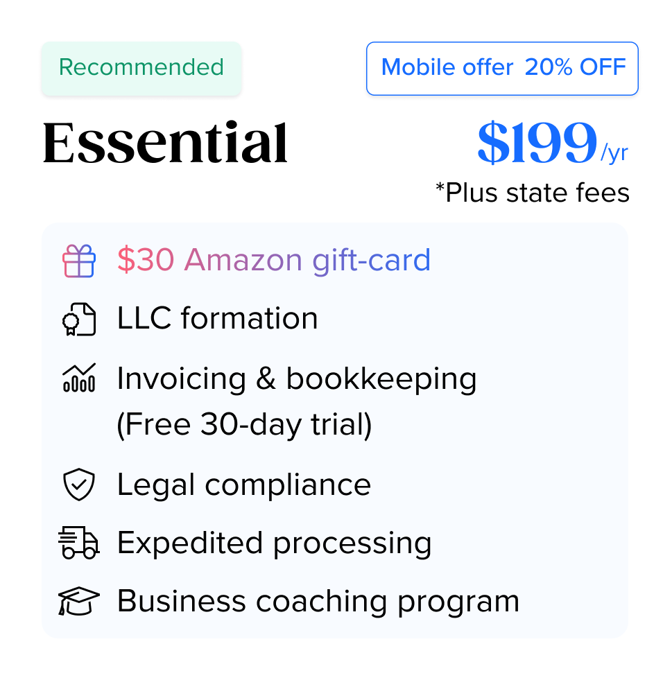 Tailor Brands - Product and LLC Pricing